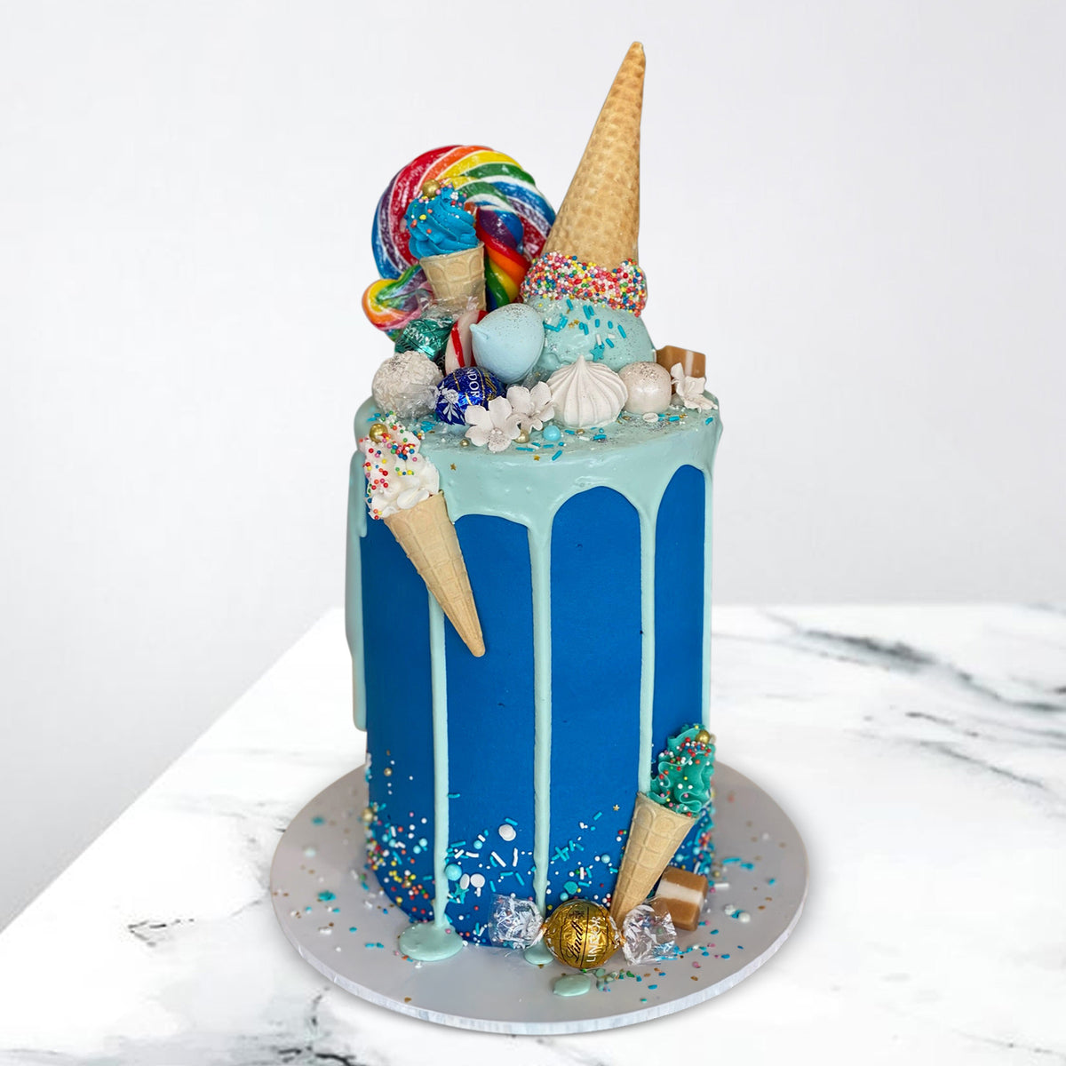 Ice Cream Cone Drip Cake Blue The Cupcake Factory
