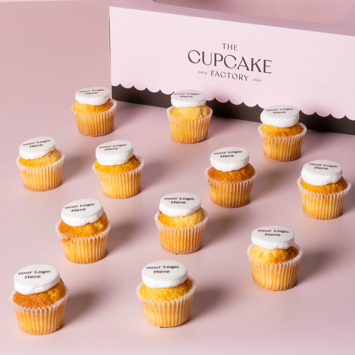 Corporate Logo Mini Cupcakes - Flat on Icing – The Cupcake Factory