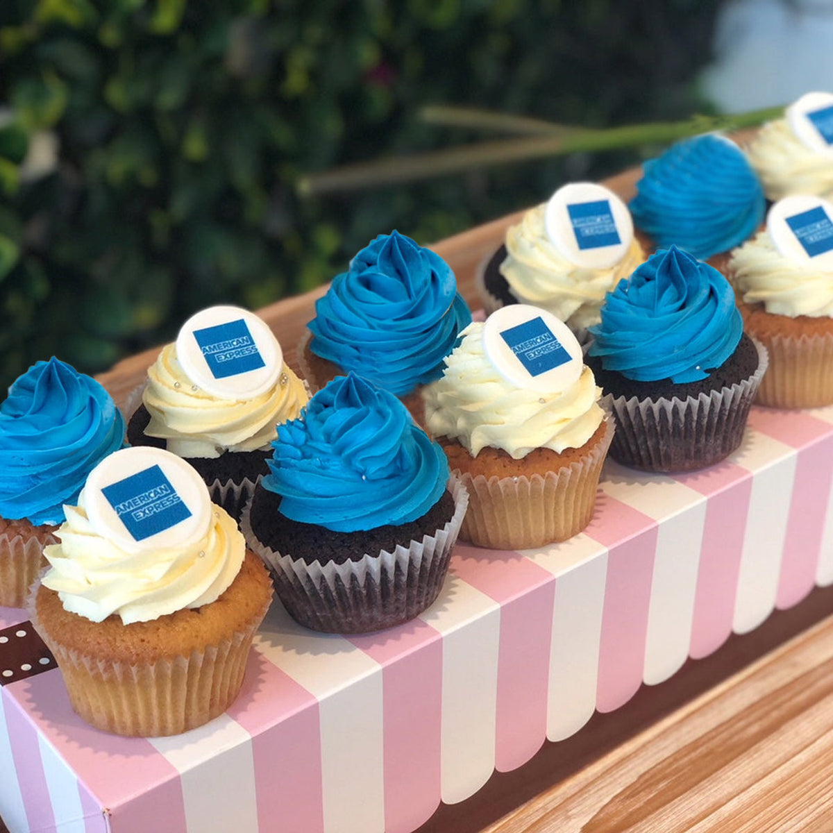 Corporate Logo Cupcakes - Mini Plaques - Half Logo Half Icing x 12 ...