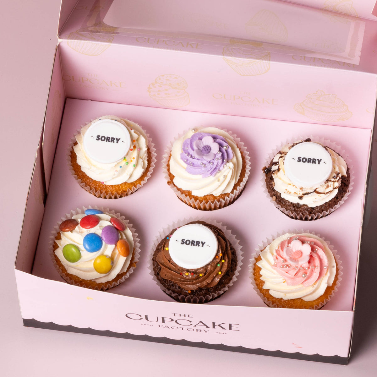 Sorry Cupcakes x 12 Regular Size | Order Now | The Cupcake Factory ...