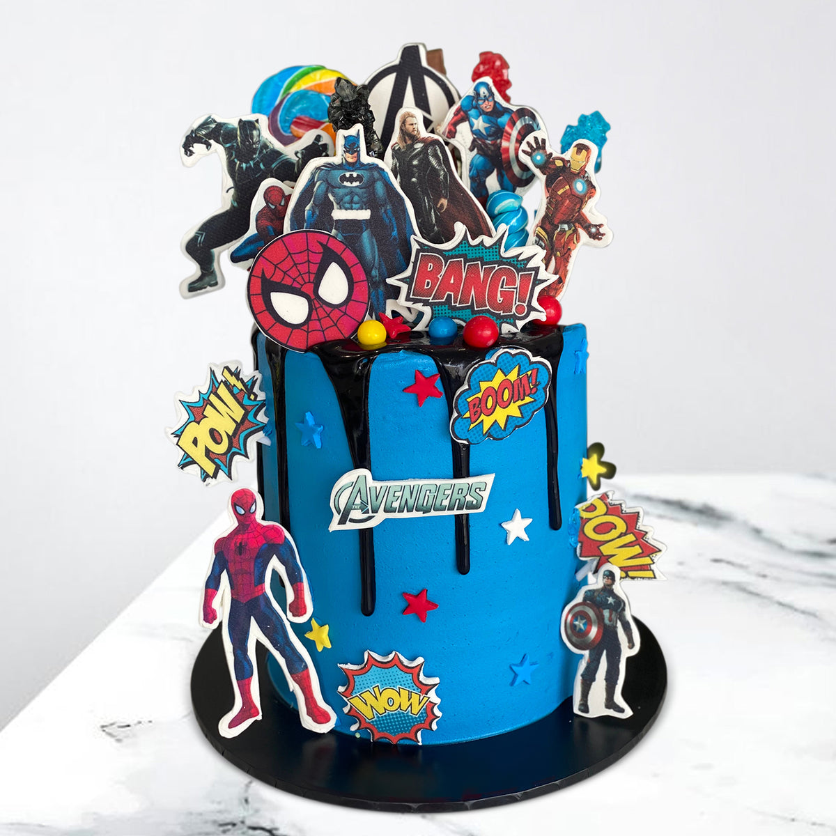 Superhero Drip Cake – The Cupcake Factory