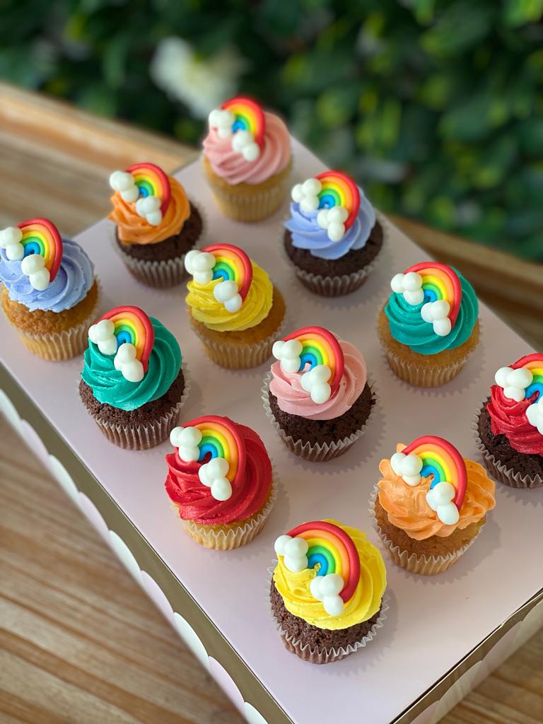 Colourful Rainbow Cupcakes Box of 12 – The Cupcake Factory