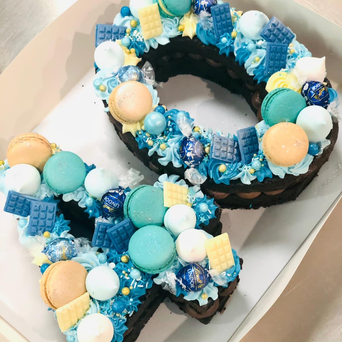 Number or Letter Cake Blue Colours – The Cupcake Factory